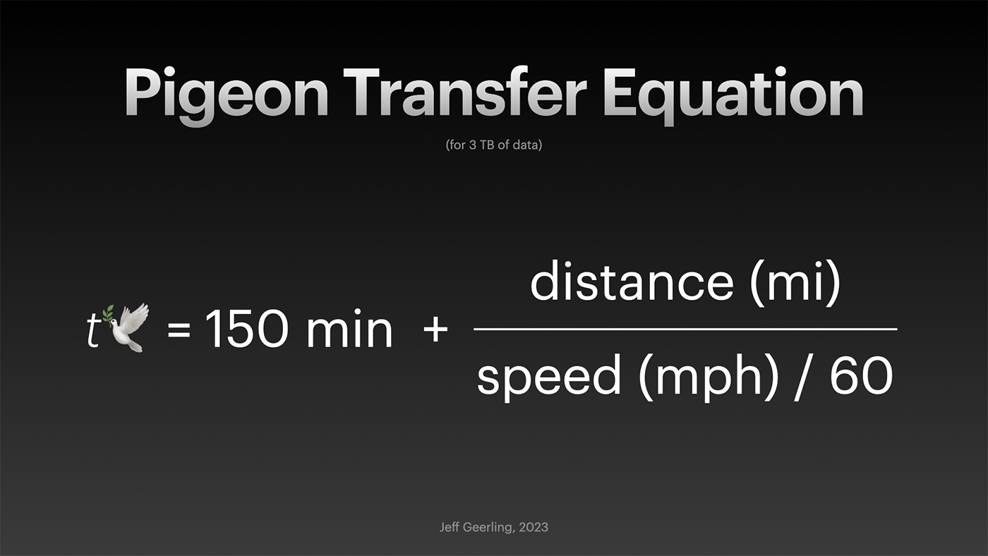 A Pigeon is still faster than the Internet - Jeff Geerling